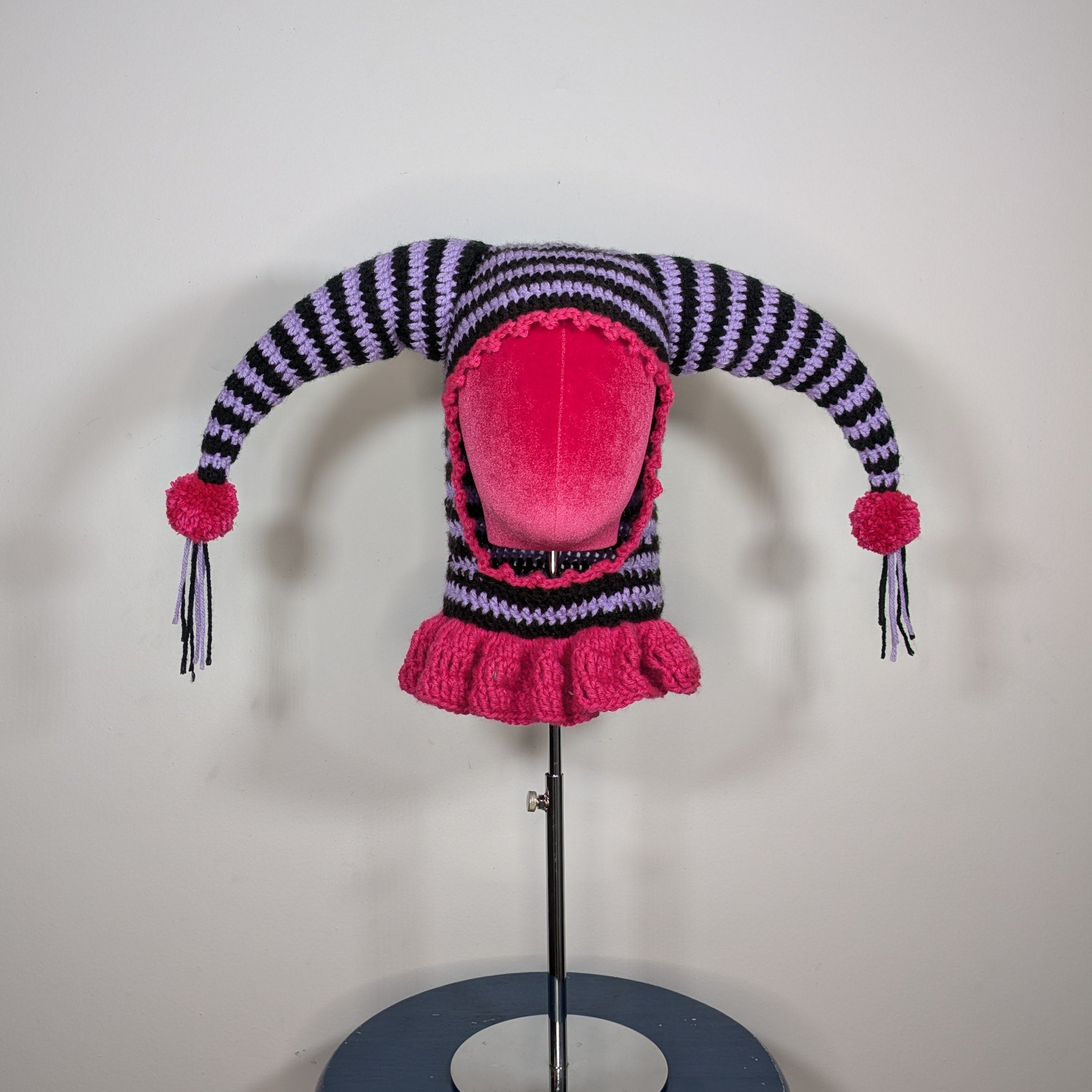Black & Purple Jester Balaclava – Vandal Yarnz